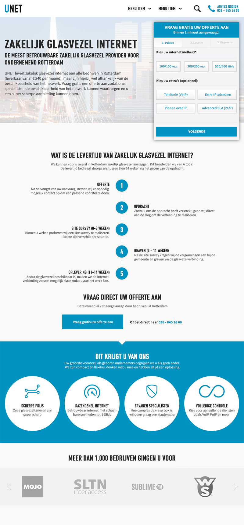 UNET case - Redesign landingspagina - Stijging van 2728% in CR